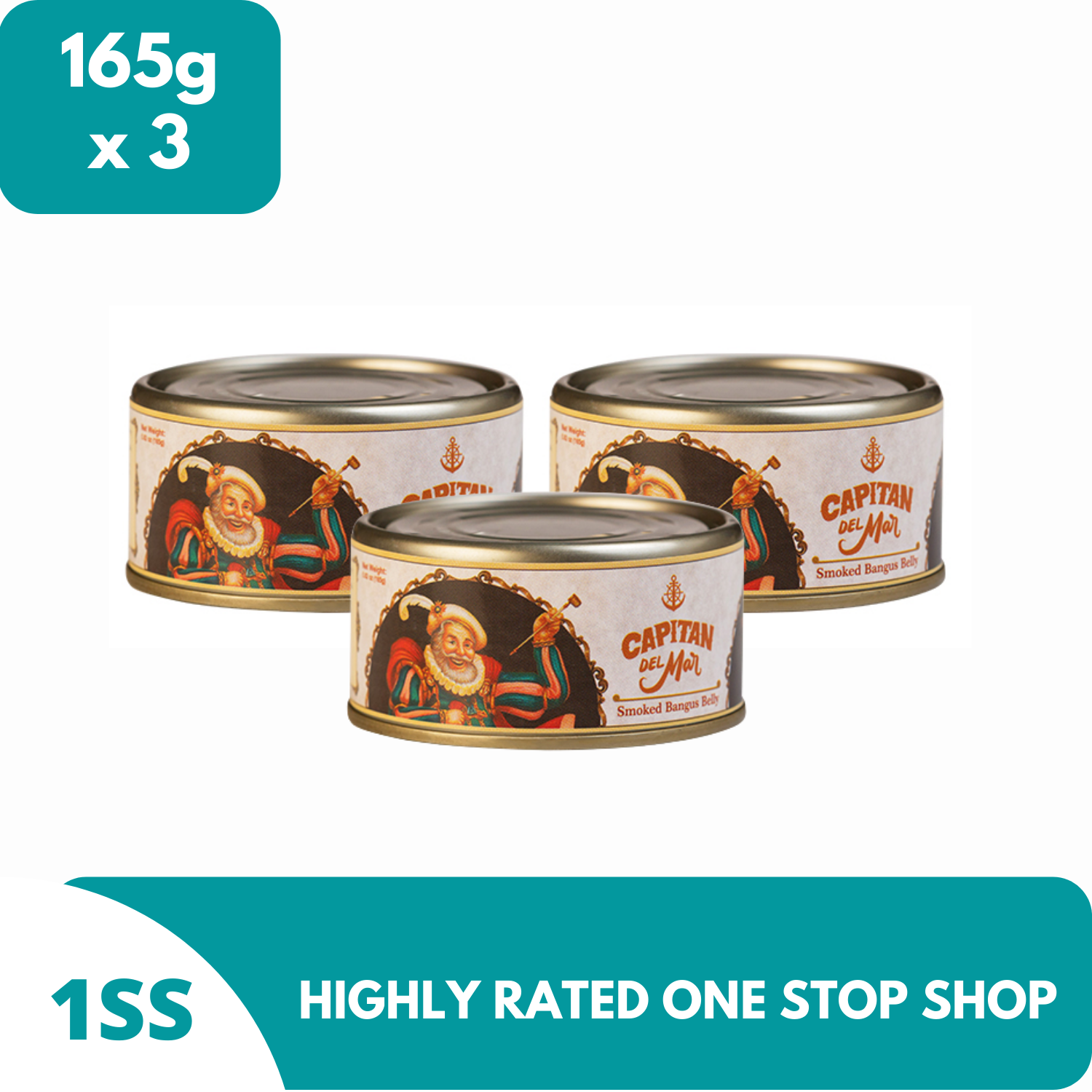 Capitan Del Mar Smoked Milkfish Belly 165g x 3 | Lazada PH