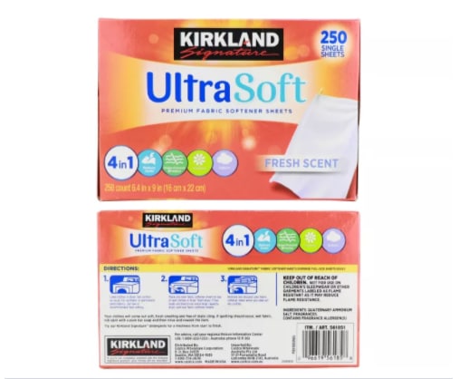 Kirkland Signature UltraSoft Premium Fabric Softener Sheets with Fresh ...