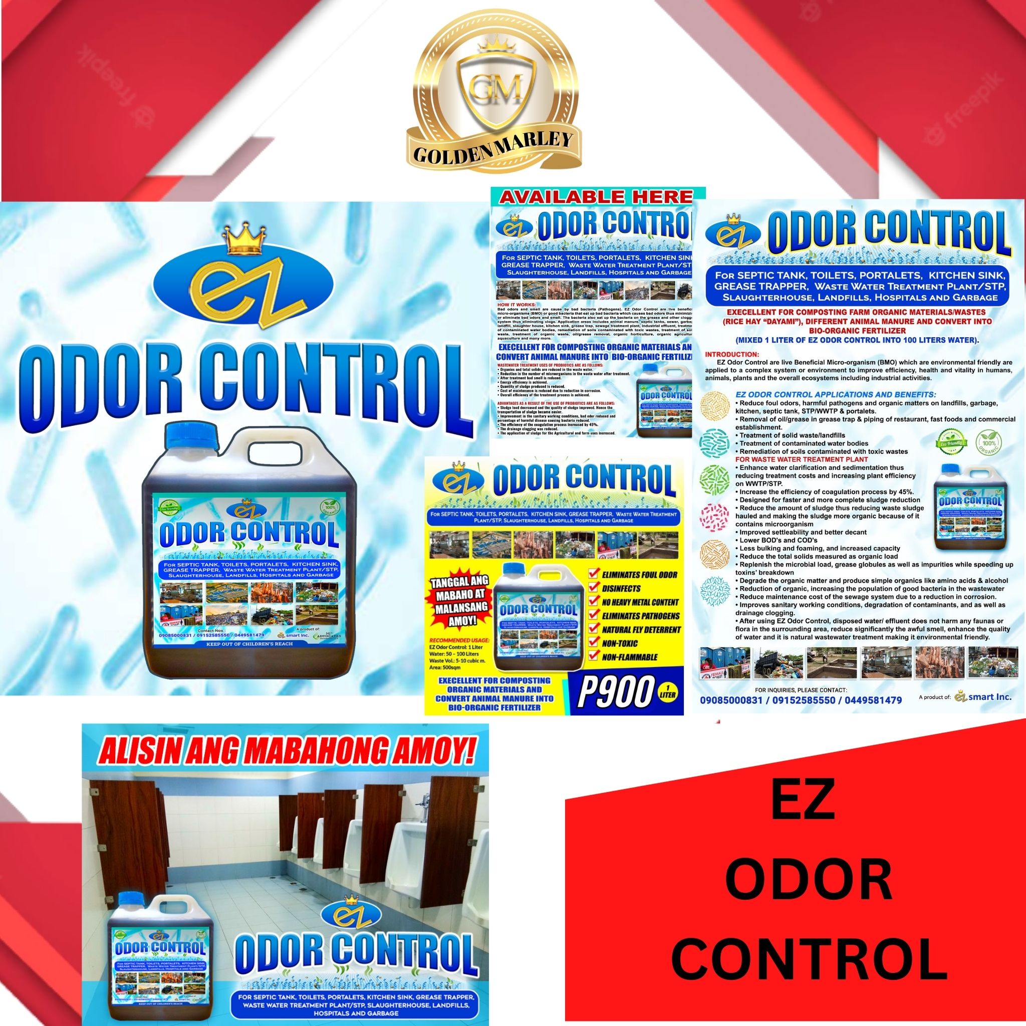 EZ Odor Control 1 Liter | Eco Friendly | 100% Organic | Bad Smell ...