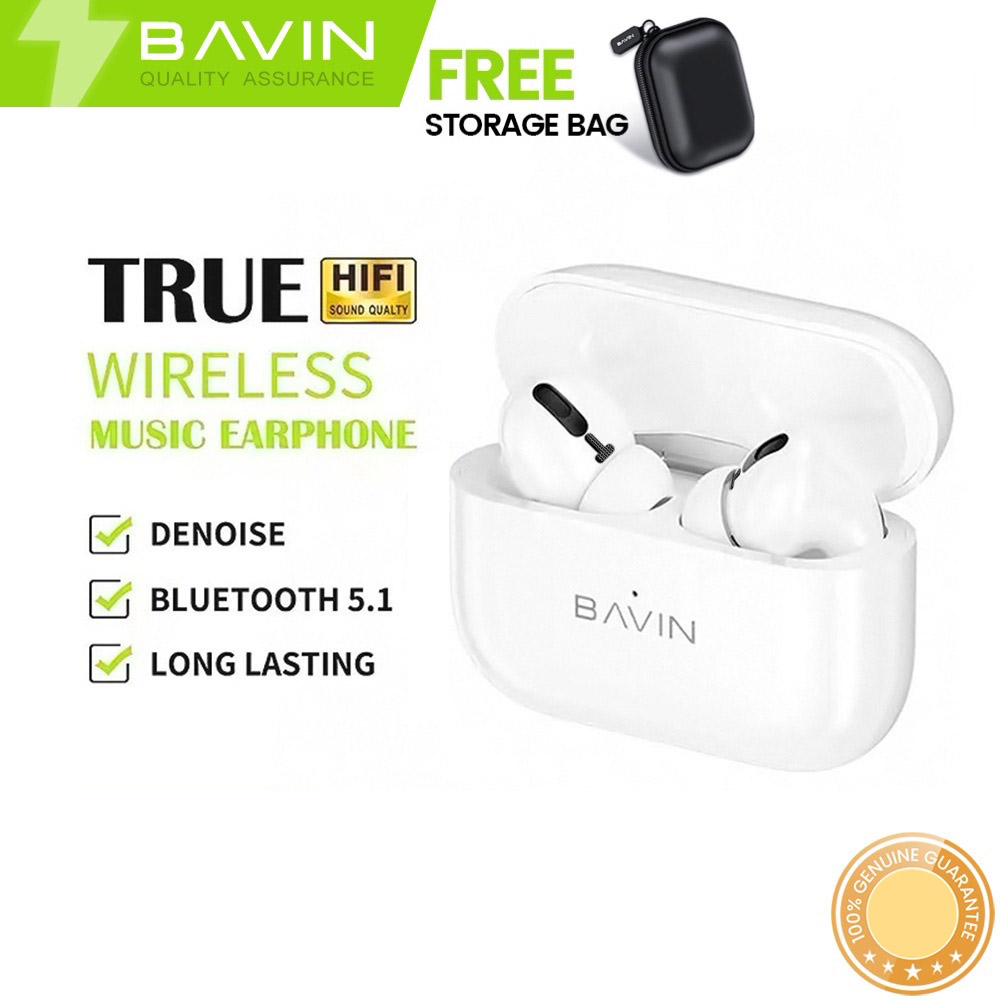 BAVIN BA25 TWS Wireless Bluetooth Earphones Long Endurance Bluetooth5.1 Headphones Touch Control ...