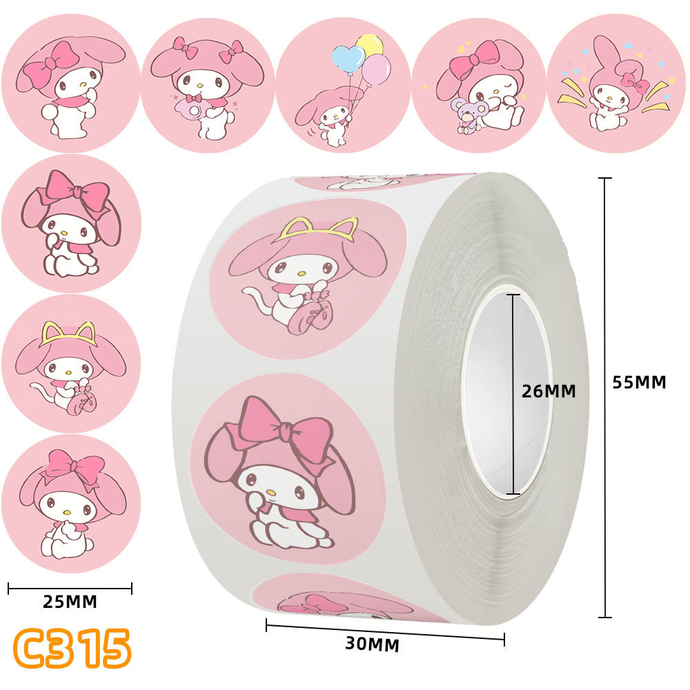 500Pcs/Roll sanrio Shaped Seal Labels Package Label Sticker various ...