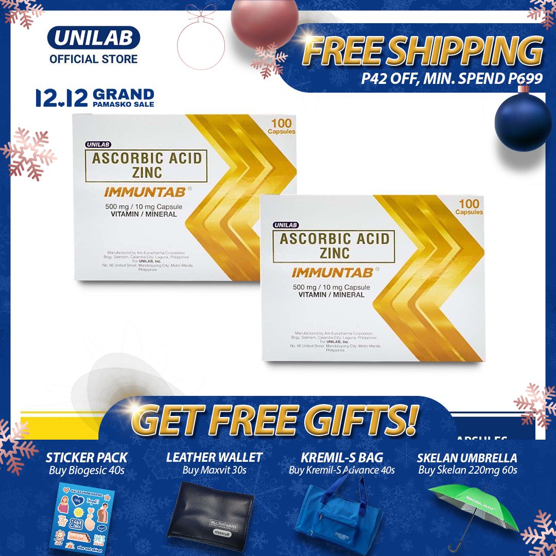 Unilab ImmunTab Vitamin C Sodium Ascorbate with Zinc 200 Capsules ...