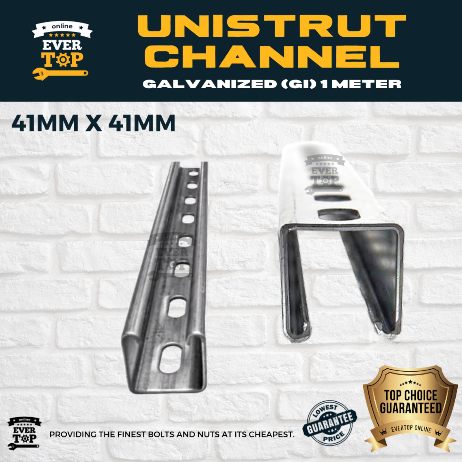 Strut Channel 1meter 41mmx41mm / x 25mm Unistrut Support Channel ...