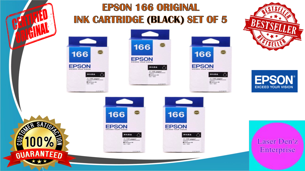 EPSON 166 ORIGINAL INK CARTRIDGE (BLACK) SET OF 5 | Lazada PH