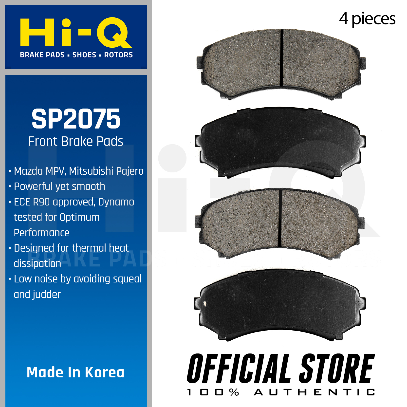 Hi-Q Front Brake Pads for Mazda MPV 1990-1995/ Mitsubishi Pajero 2003 ...