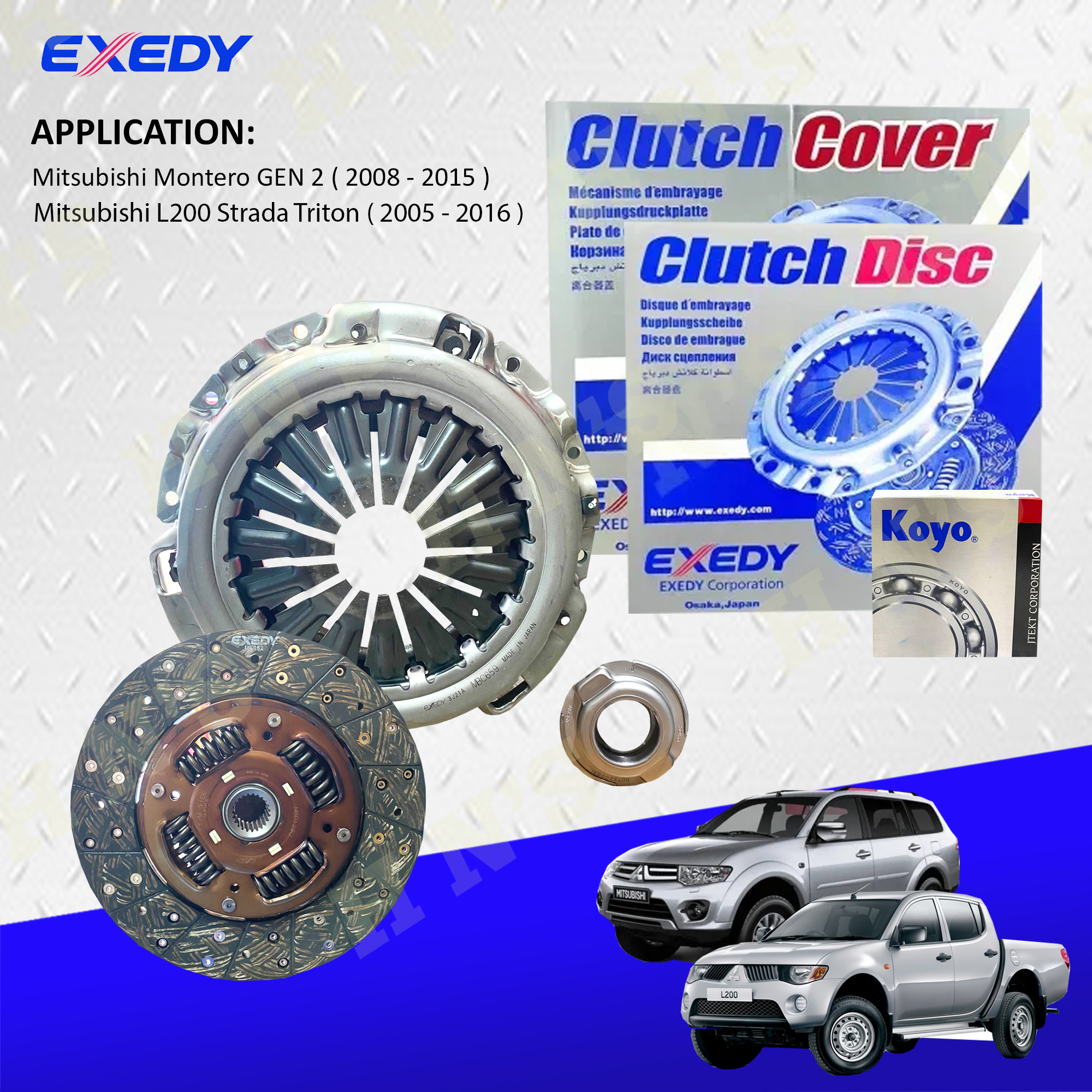 Exedy Clutch Disc Set with Release Bearing for Mitsubishi Montero Gen 2 ...