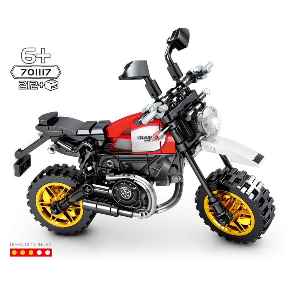 Technical motorcycle building block Ducatis Scrambler Desert Sled model ...