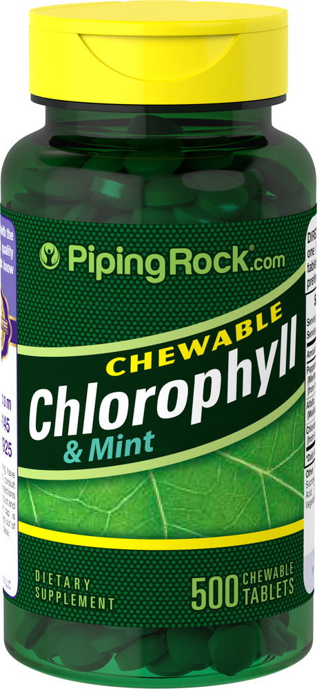PIPING ROCK Chewable Chlorophyll & Mint (Double Strength), 500 Chewable ...