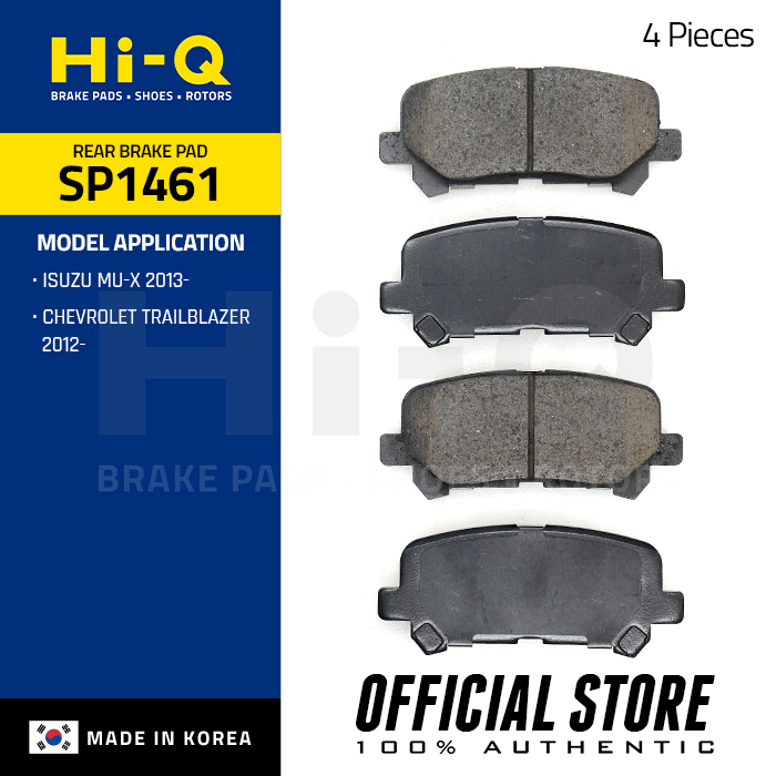Hi-Q Rear Brake Pads for Isuzu MU-X 2013-up, Chevrolet Trailblazer ...