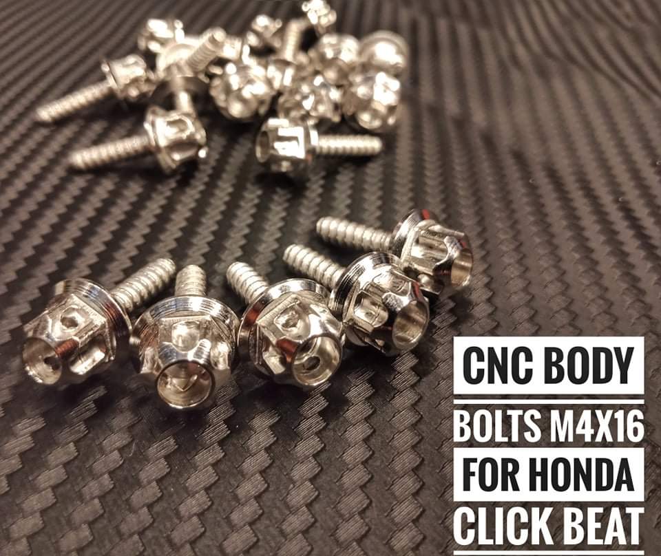 5PCS CNC BODY BOLTS M4X16mm FOR HONDA CLICK 125/150 BEAT (THAILAND ...