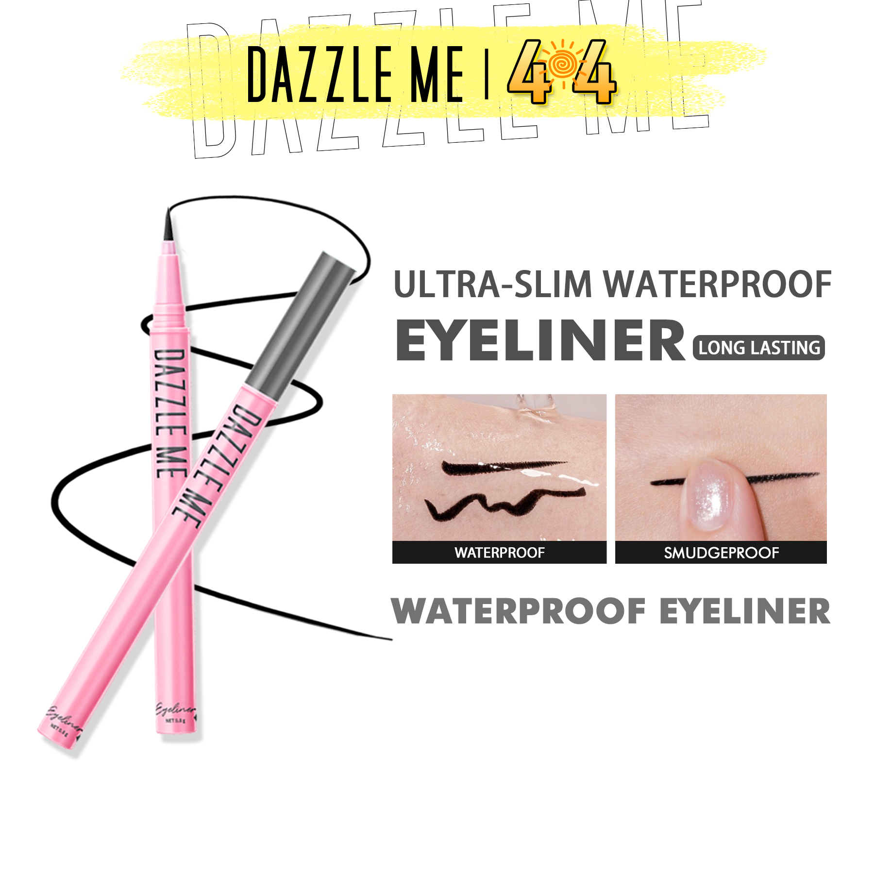 DAZZLE ME Eyeliner Pencil Waterproof Ultra Slim Long Lasting Highly Pigmented Original Eye ...