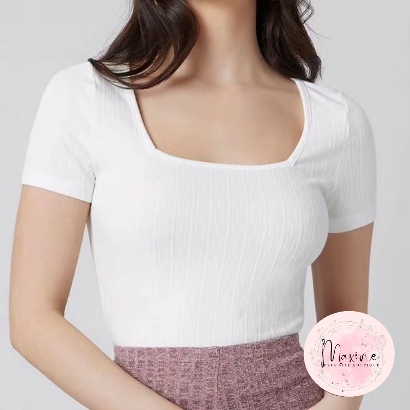 MAXINE PLUS SIZE Square Neck Basic Top 31110# | Lazada PH