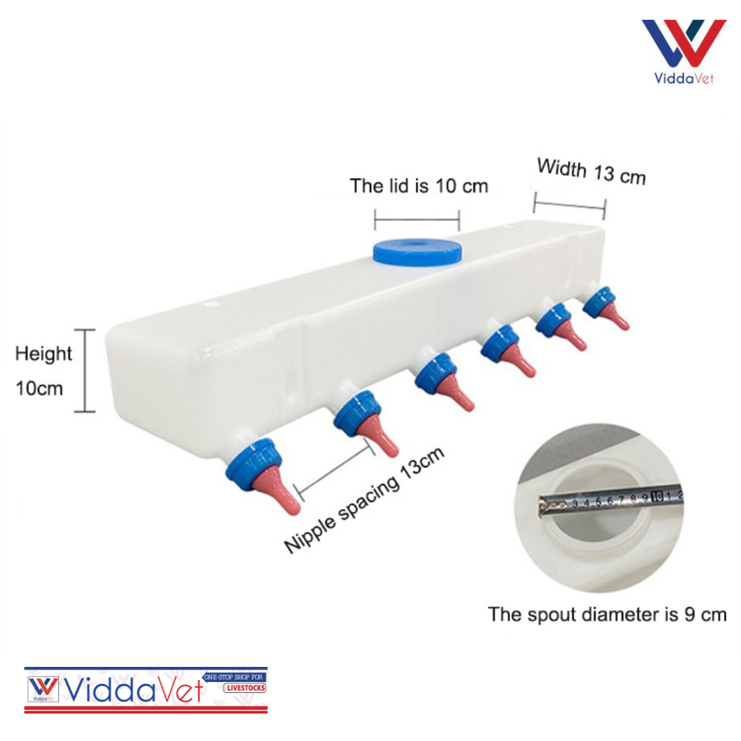 Viddavet Style Piglet Milk Feeder for Healthy Growing Piglets 6 Slot ...