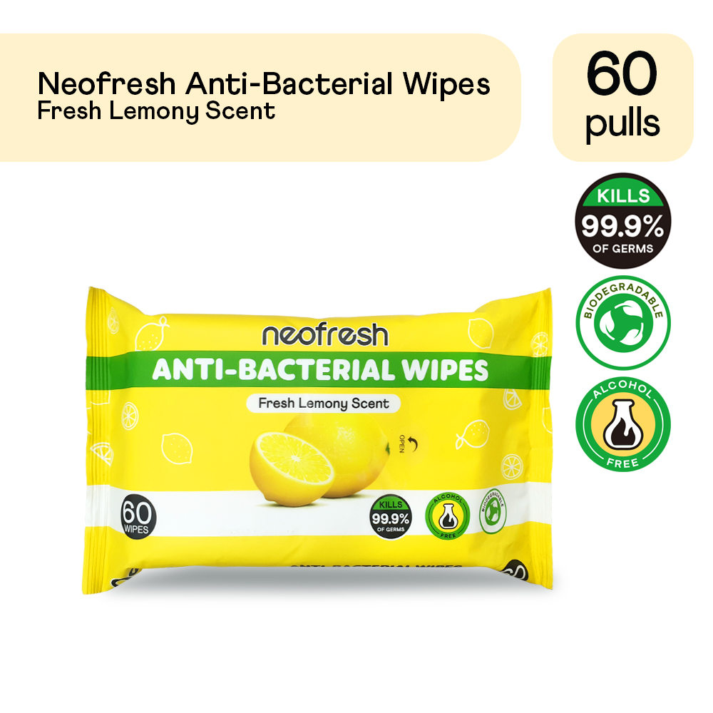 NeoFresh Antibacterial Wipes Lemon 60's | Lazada PH