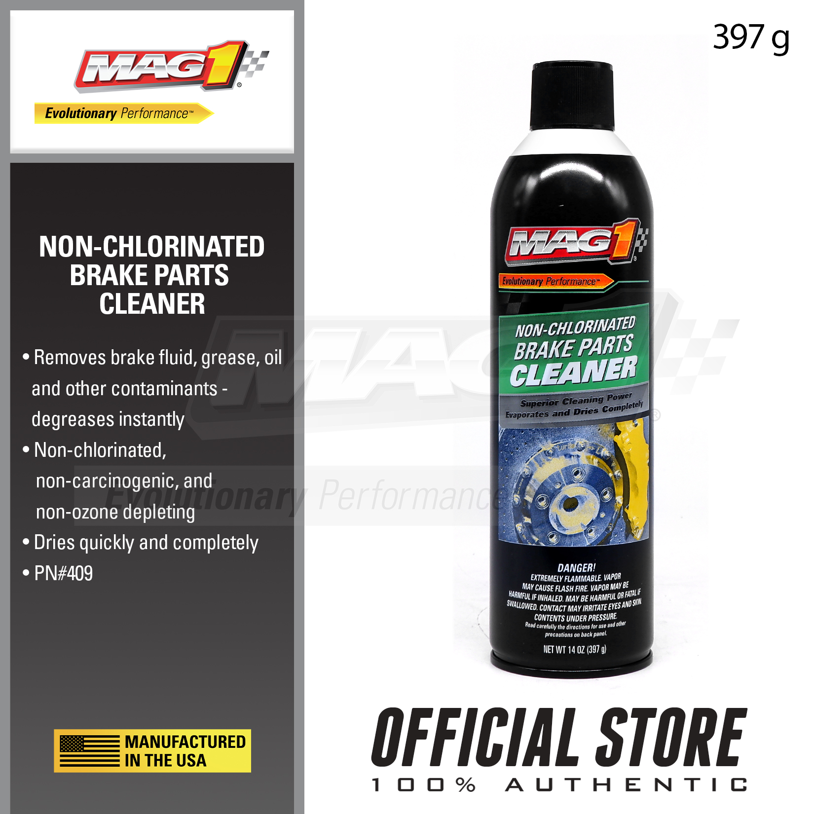 MAG 1 Non-Chlorinated Brake Parts Cleaner 14oz (414ml) MAG1 PN#409 ...