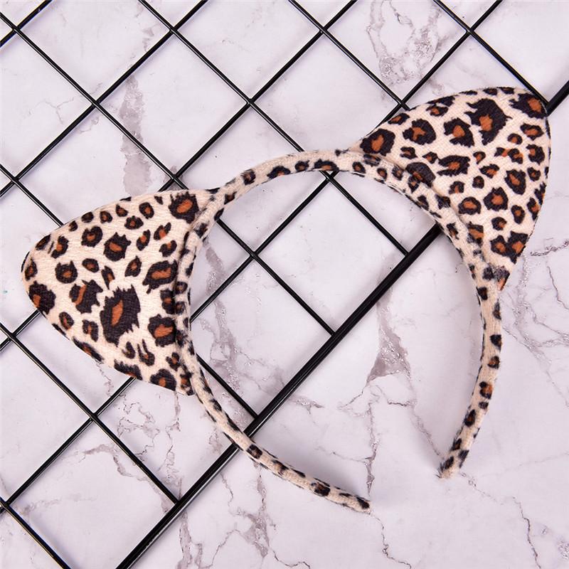 【Flash Sale】Fashion Women Girl Plush Leopard Cat Ear Headband Hair Band ...