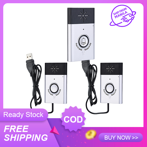 【In Stock】Wireless Voice Intercom Doorbell 2-way Talk Monitor with 1 ...
