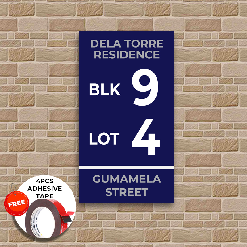 PERSONALIZED HOME ADDRESS PLATE BLOCK AND LOT/STREET/RESIDENCE/5X9 ...