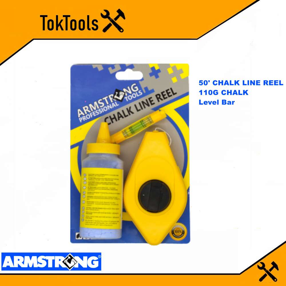 Chalk Line Reel / ChalkLine / Pitik with Level Bar 50 meters / Chalk ...