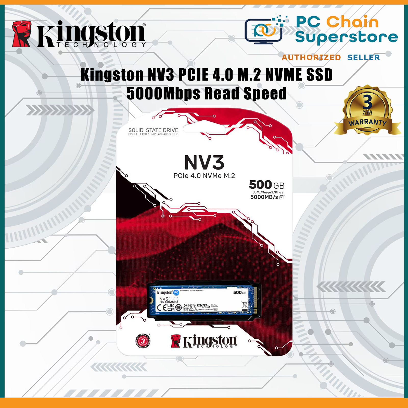 Kingston NV3 500GB / 1TB / 2TB PCIE 4.0 Gen 4 M.2 NVME SSD - Upto 6000Mbps Read | Lazada PH