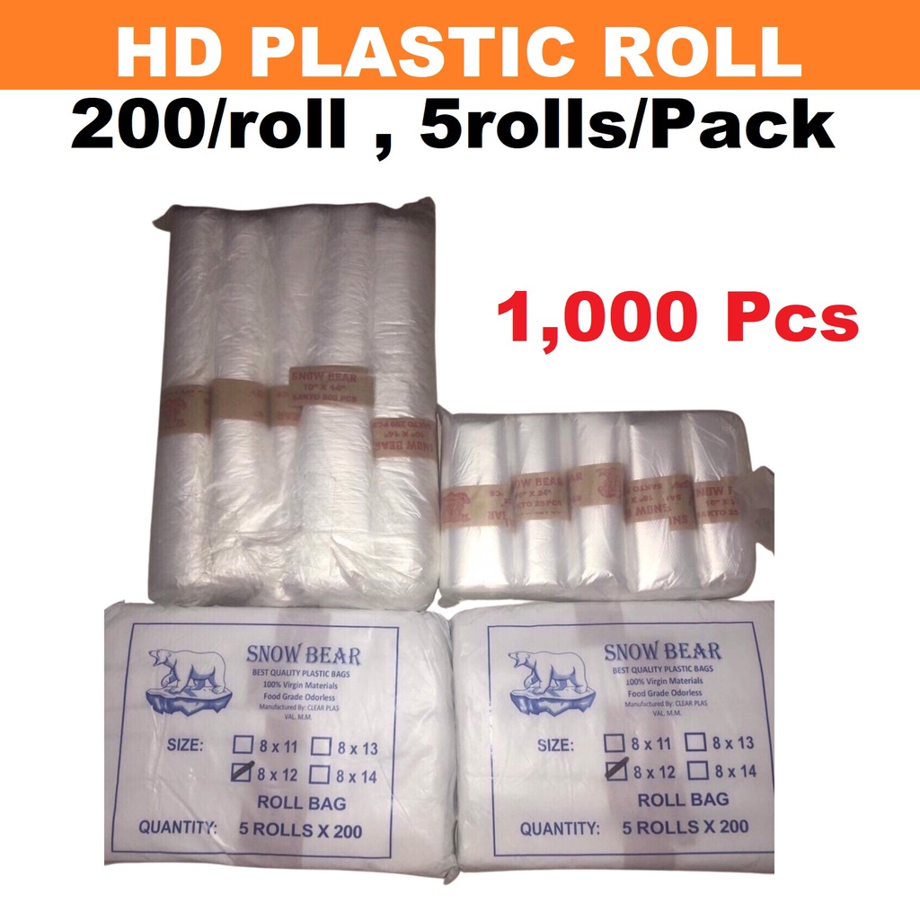 1000pcs Plastic HD / Thick LABO Roll Bag 8X11” / 10X14” / 12X18 ...