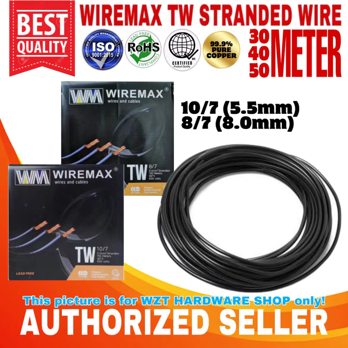 WIREMAX TW STRANDED WIRE 99.9％ PURE COPPER WIRE (10/7 5.5mm - 8/7 8.0mm ...