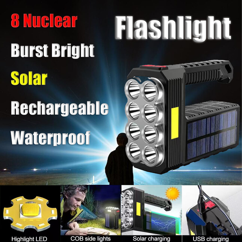 Solar Flashlight Rechargeable Heavyduty Military Waterproof Original ...