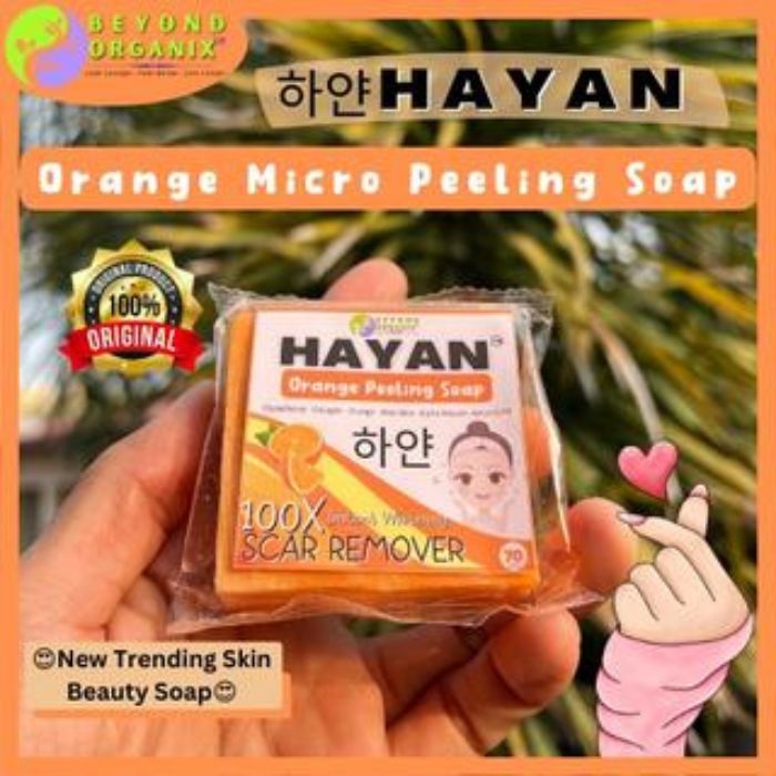 Hayan Intense Orange Peeling Soap (whitening, scar remover, dark underarm whitening, butt ...