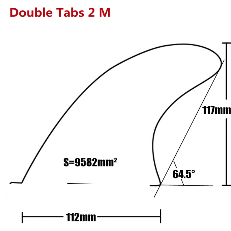 Upsurf Double Tabs 2 M Size Surfboard Honeycomb FinsTri Fin Set Surfing ...