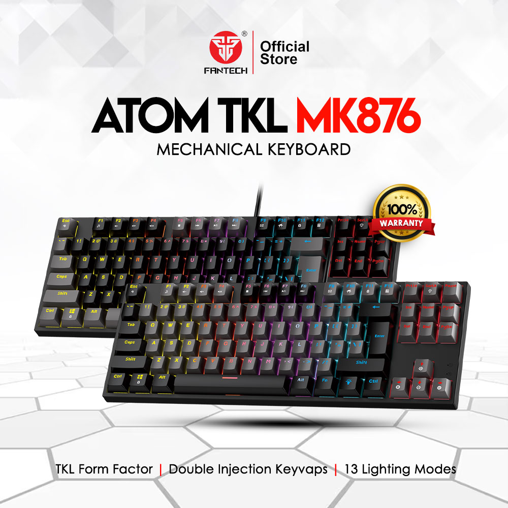 Fantech MK876 Atom TKL RGB Mechanical Gaming Keyboard Full Keys with 25 ...