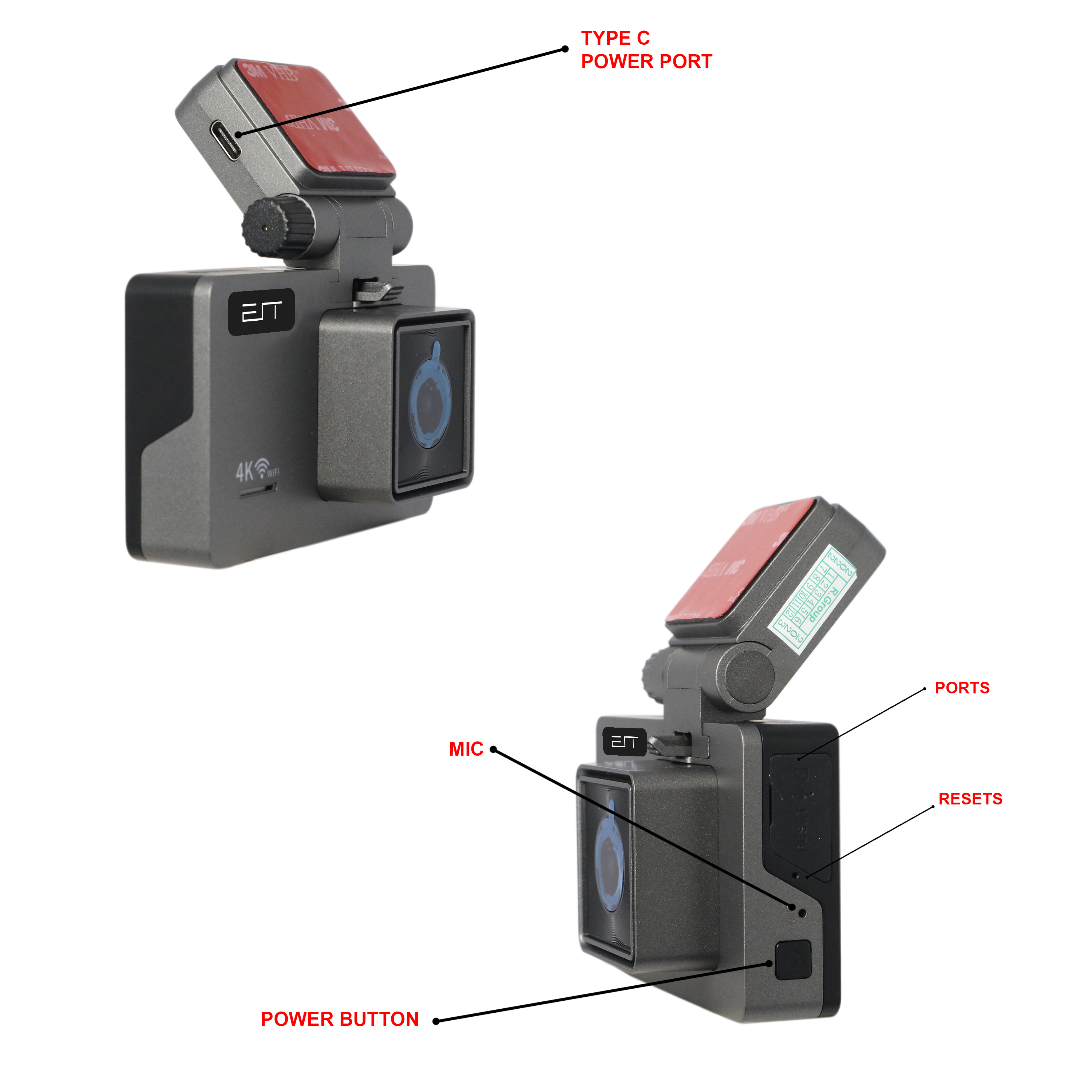 EST K36 Vehicle Dashcam with 4k resolution and 1080p reverse cam ...