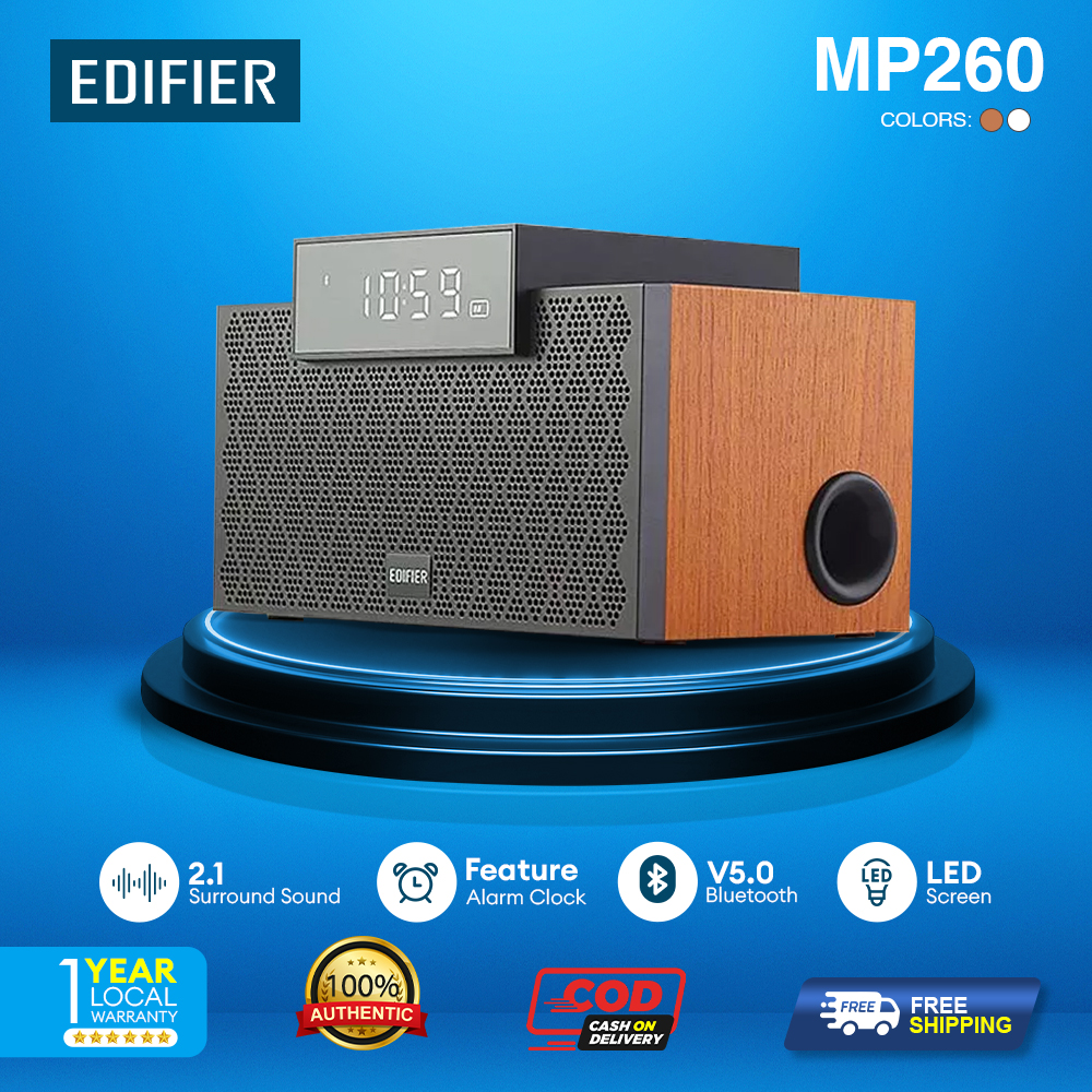 Edifier MP260 Wireless Bluetooth V5.0 Subwoofer Stereo Wooden Portable ...