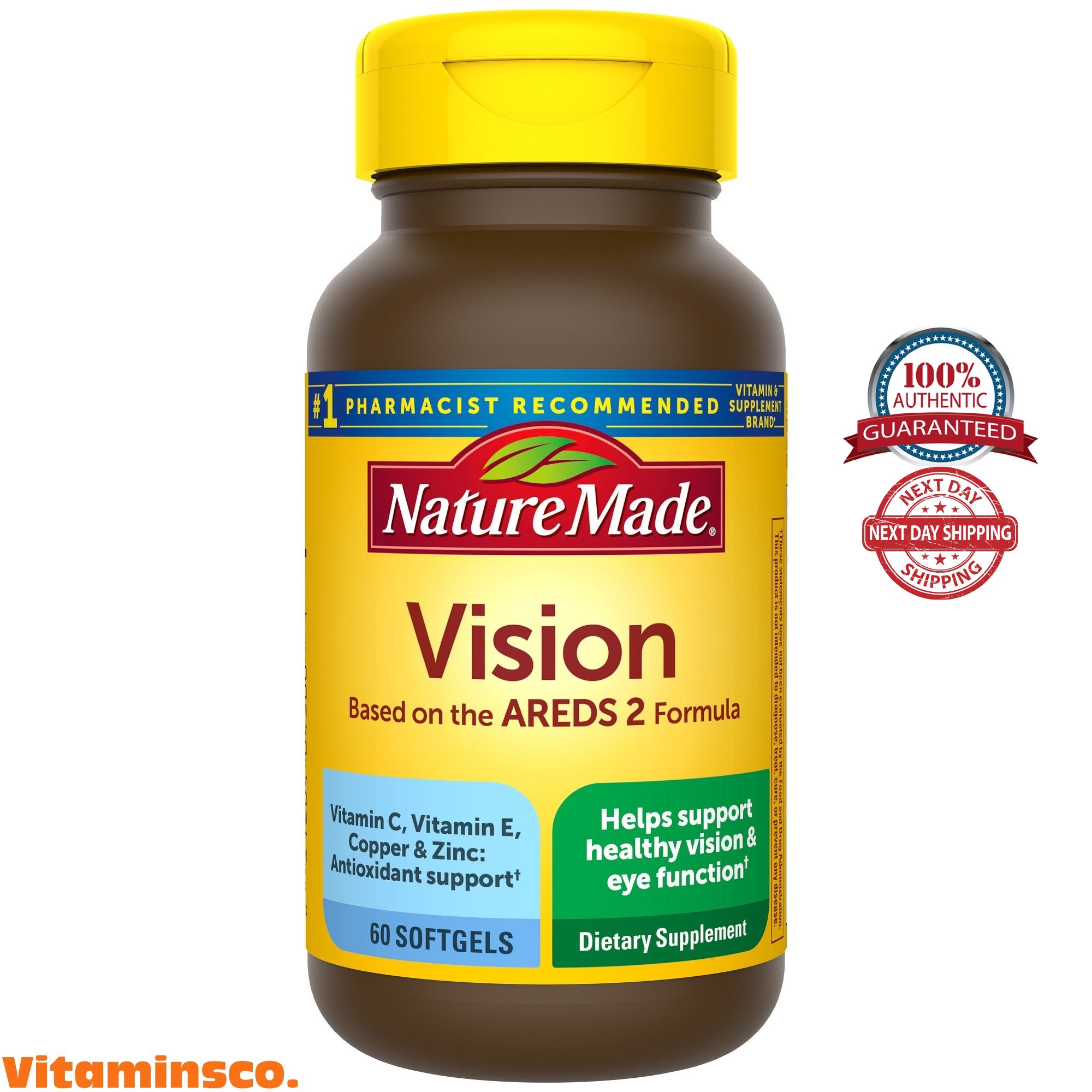Nature Made Vision with AREDS 2 Formula Eye Vitamins with Lutein ...
