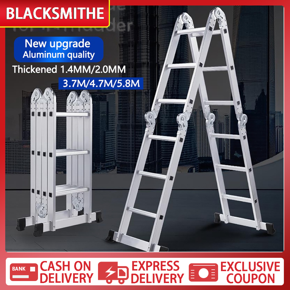 Multi-Function Foldable Thicken alloyAluminum Ladder Four-Fold ...