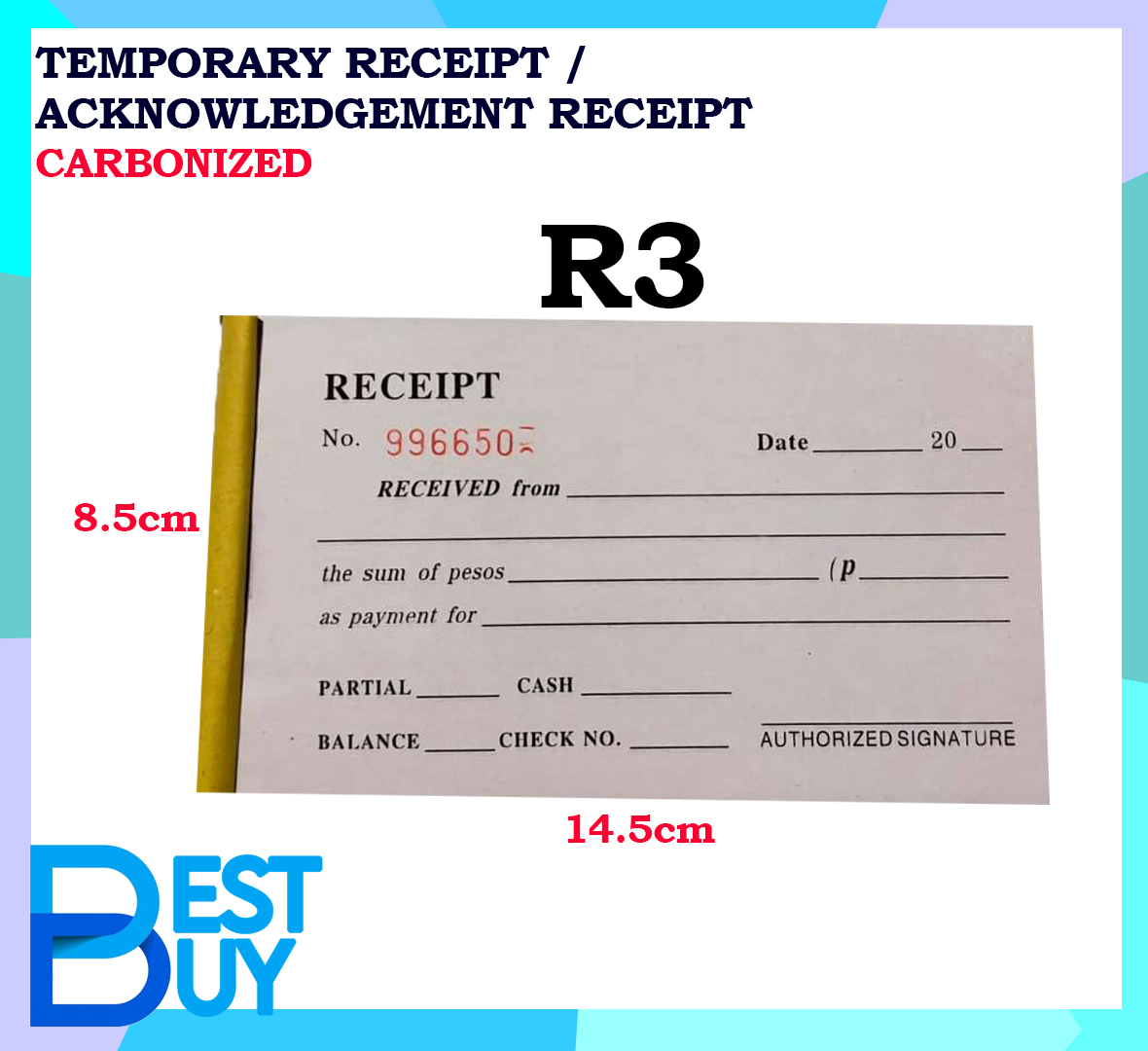 Temporary / acknowledgement Receipt Resibo carbonize 2 ply | Lazada PH
