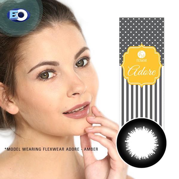 EO Flexwear Adore Colored Contact Lenses - SUPER BLACK (Good for 1 year ...