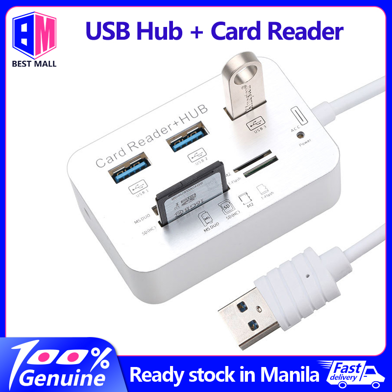 3 Ports USB Hub 2.0 Combo Card Reader For MSSDM2TF Card | Lazada PH