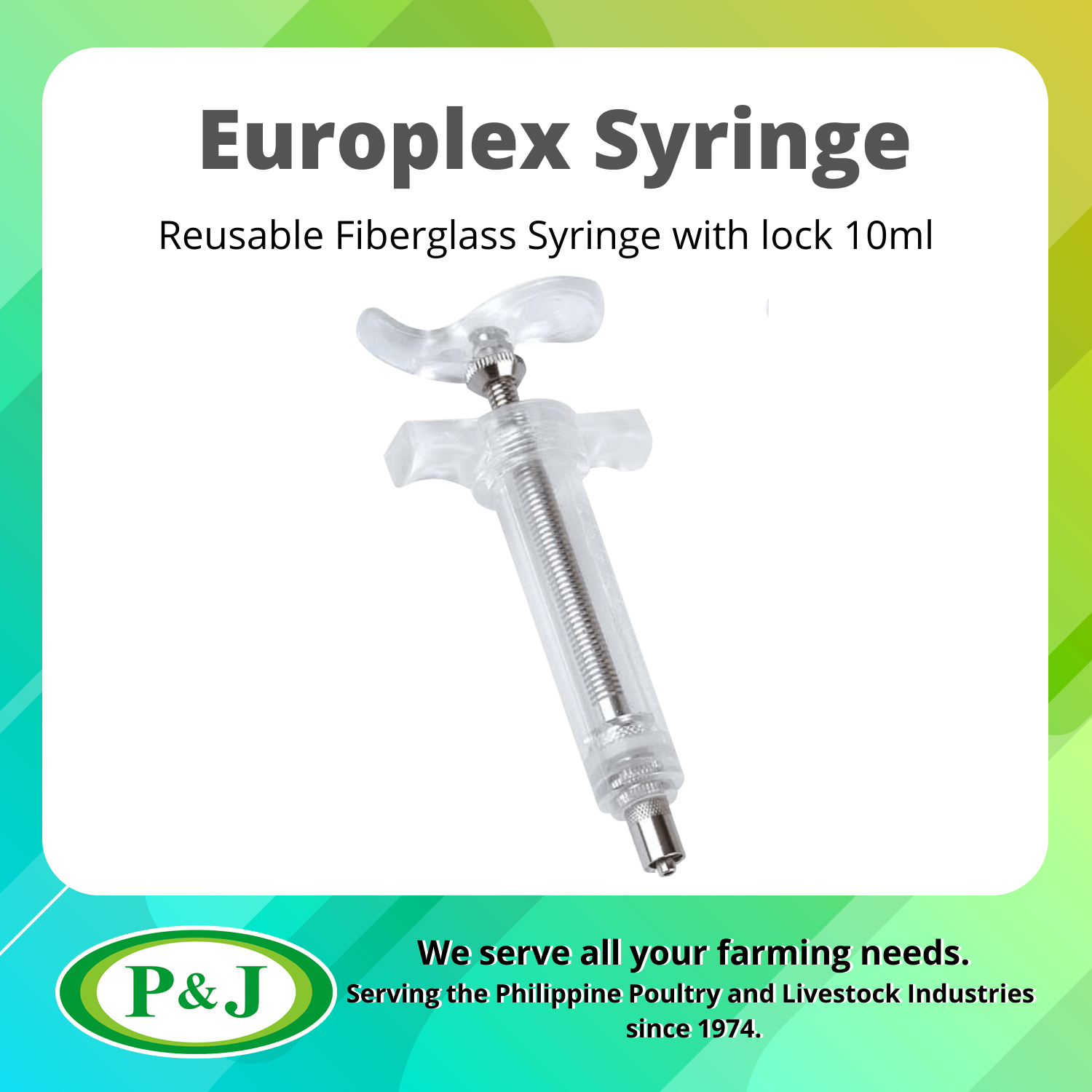 EUROPLEX Fiberglass Syringe for Veterinary use 10ml and 20ml | Lazada PH