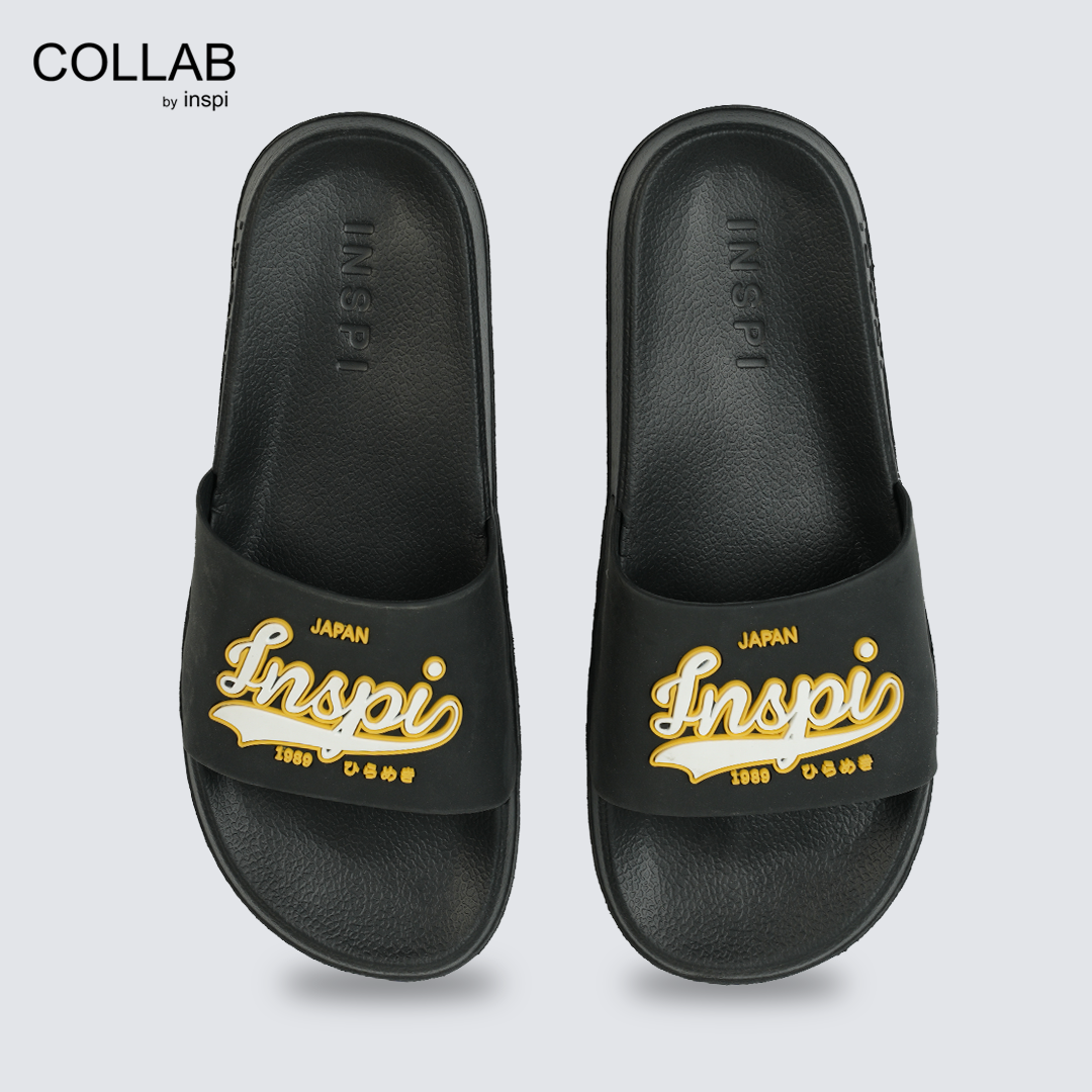 Collab By Inspi Slip on Slides Logo for Men Korean Casual Flip Flops ...
