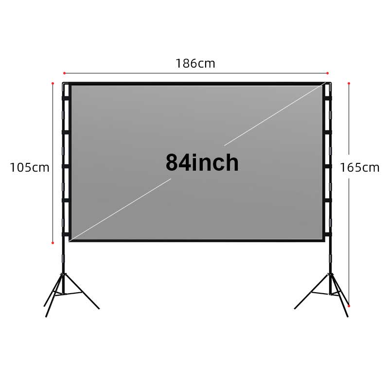 Projector Screen With Stand, Grey Anti-light Screen 84/100/120inch 16:9 ...