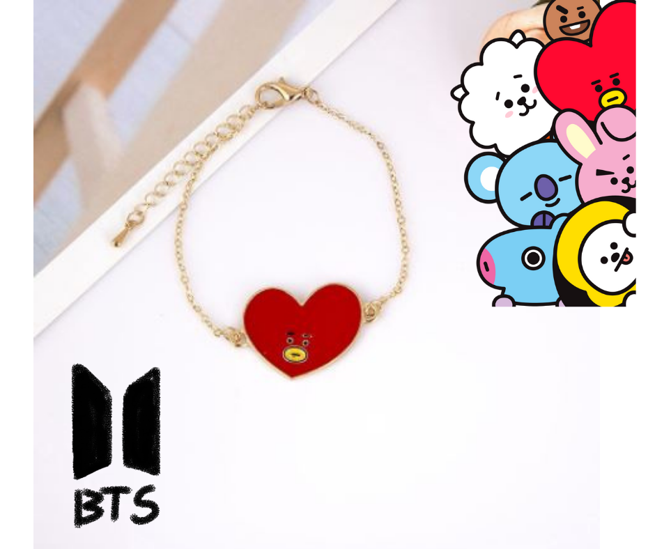 KPOP BTS BT21 Cartoon Metal Bracelet Chain RJ MANG COOKY TATA VAN KOYA ...
