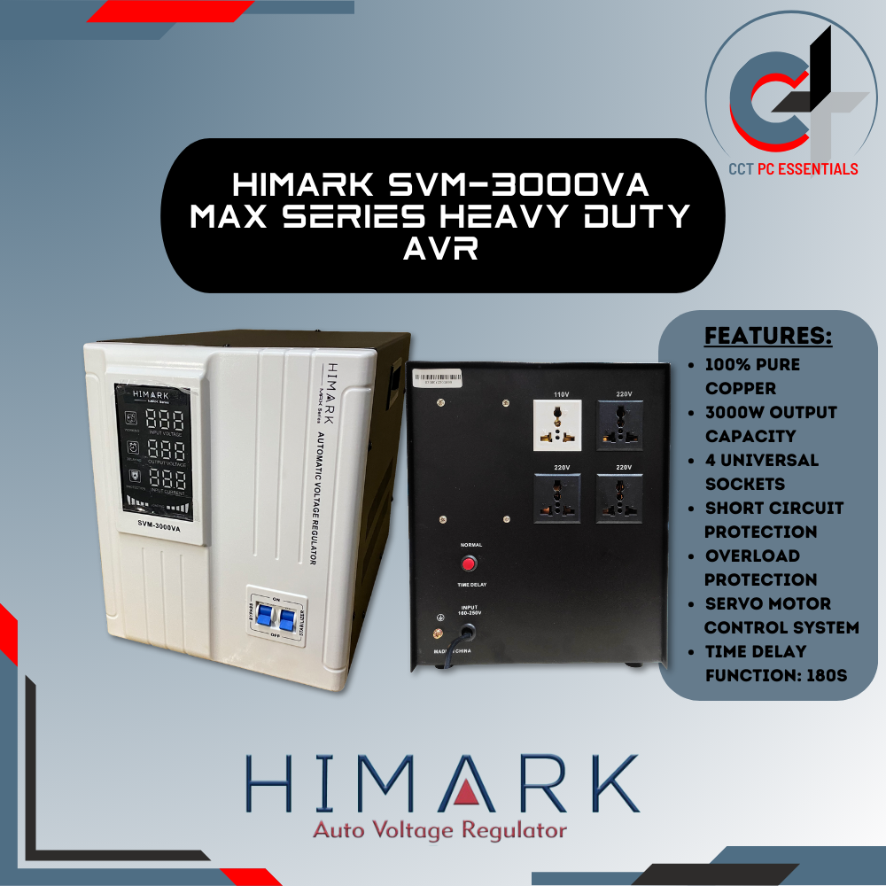 HIMARK SVM-3000VA MAX SERIES HEAVY DUTY AVR | 100% Pure Copper | Servo ...