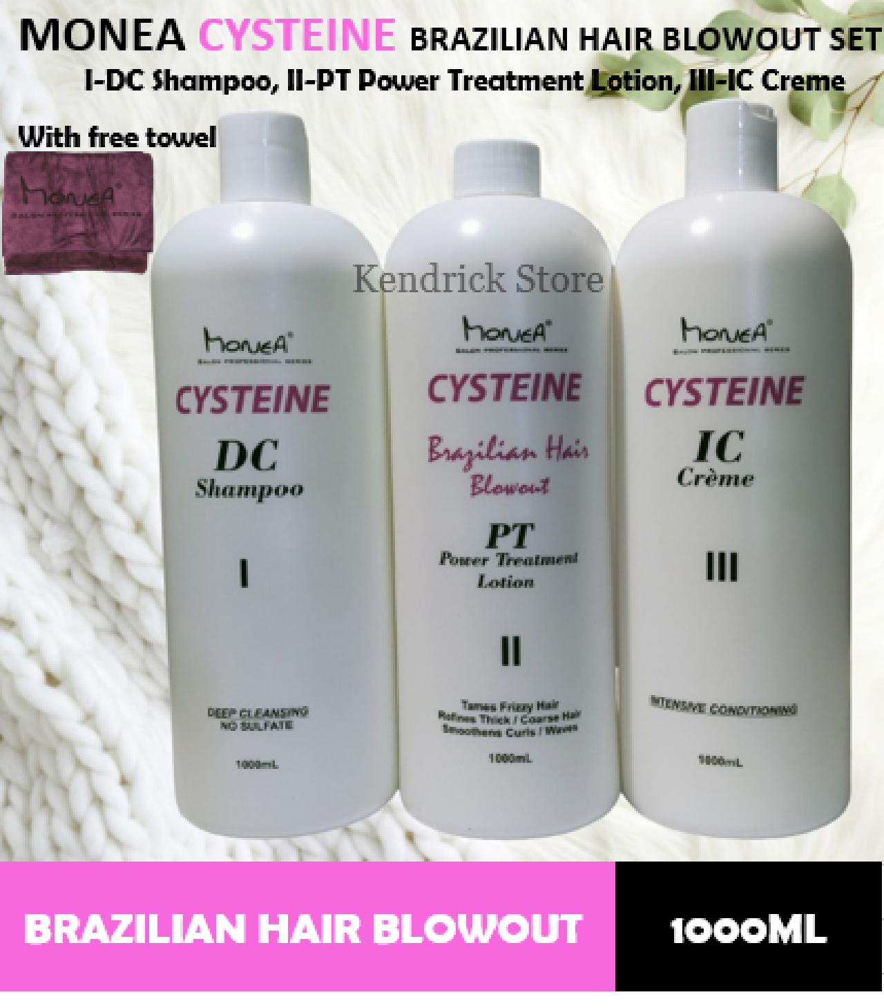 Monea Cysteine Brazilian Hair Blowout Treatment Set 1,2,3 Power ...