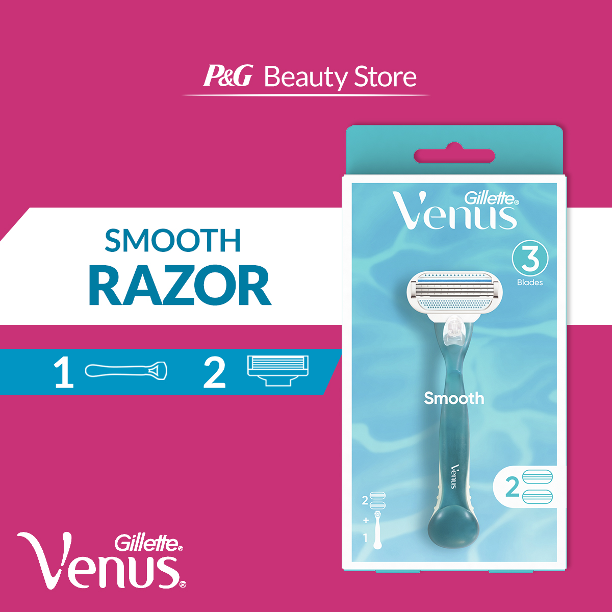 Gillette Venus Smooth Razor 2Up | Lazada PH
