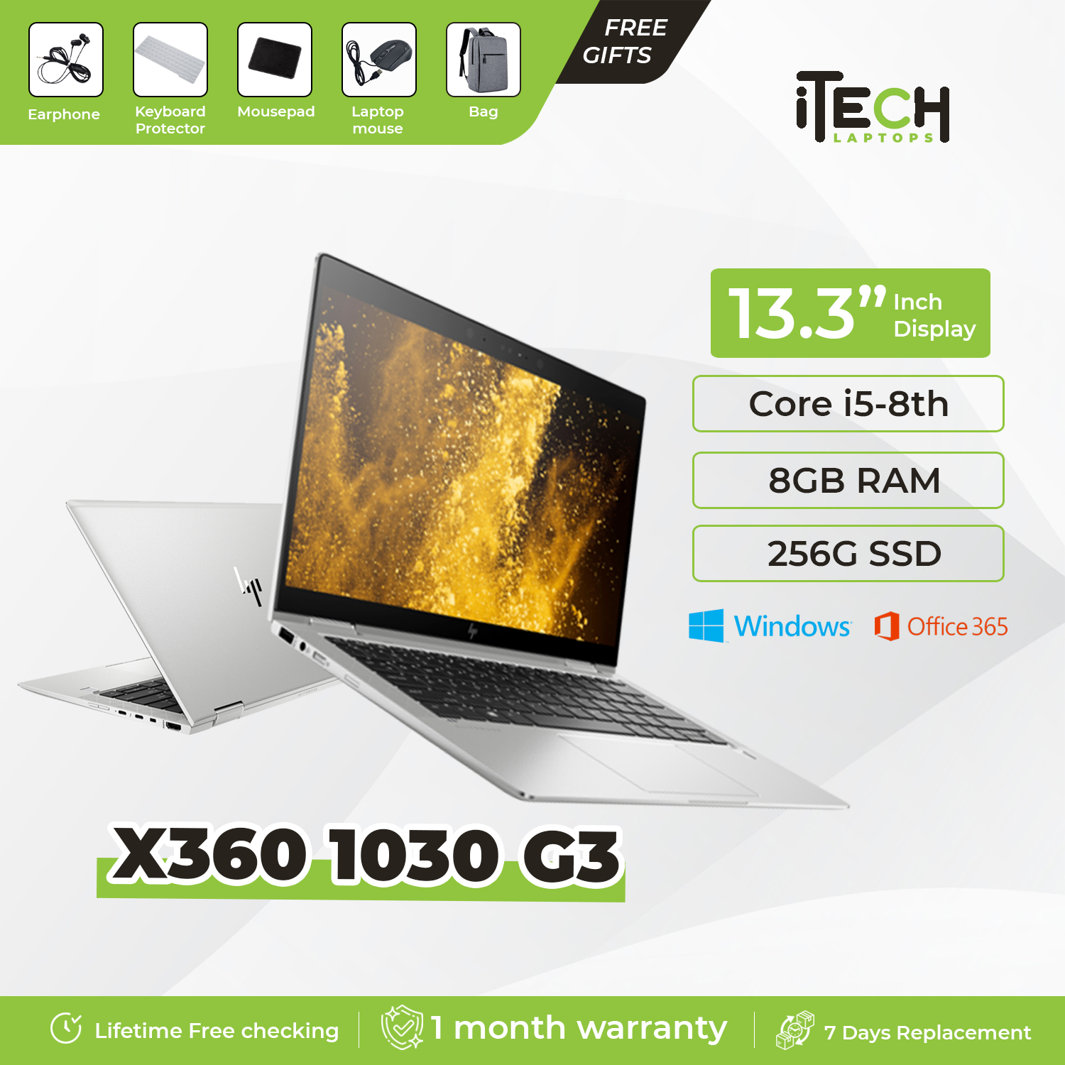 HP ELITEBOOK X360 1030 G3 i5-8th Gen 8gb RAM 256GB SSD 13.3" Inch ...