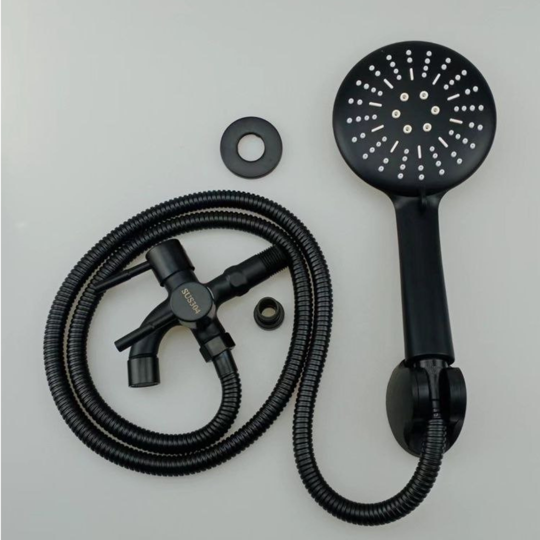 Vermerch Original Telephone Shower Set Matte Black Bathroom Shower Set ...