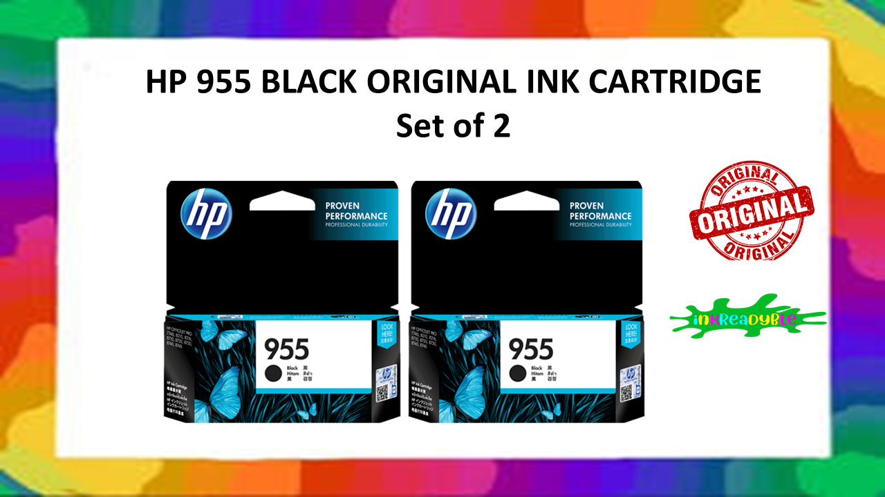 HP 955 BLACK Original Ink Cartridge Set of 2 | Lazada PH
