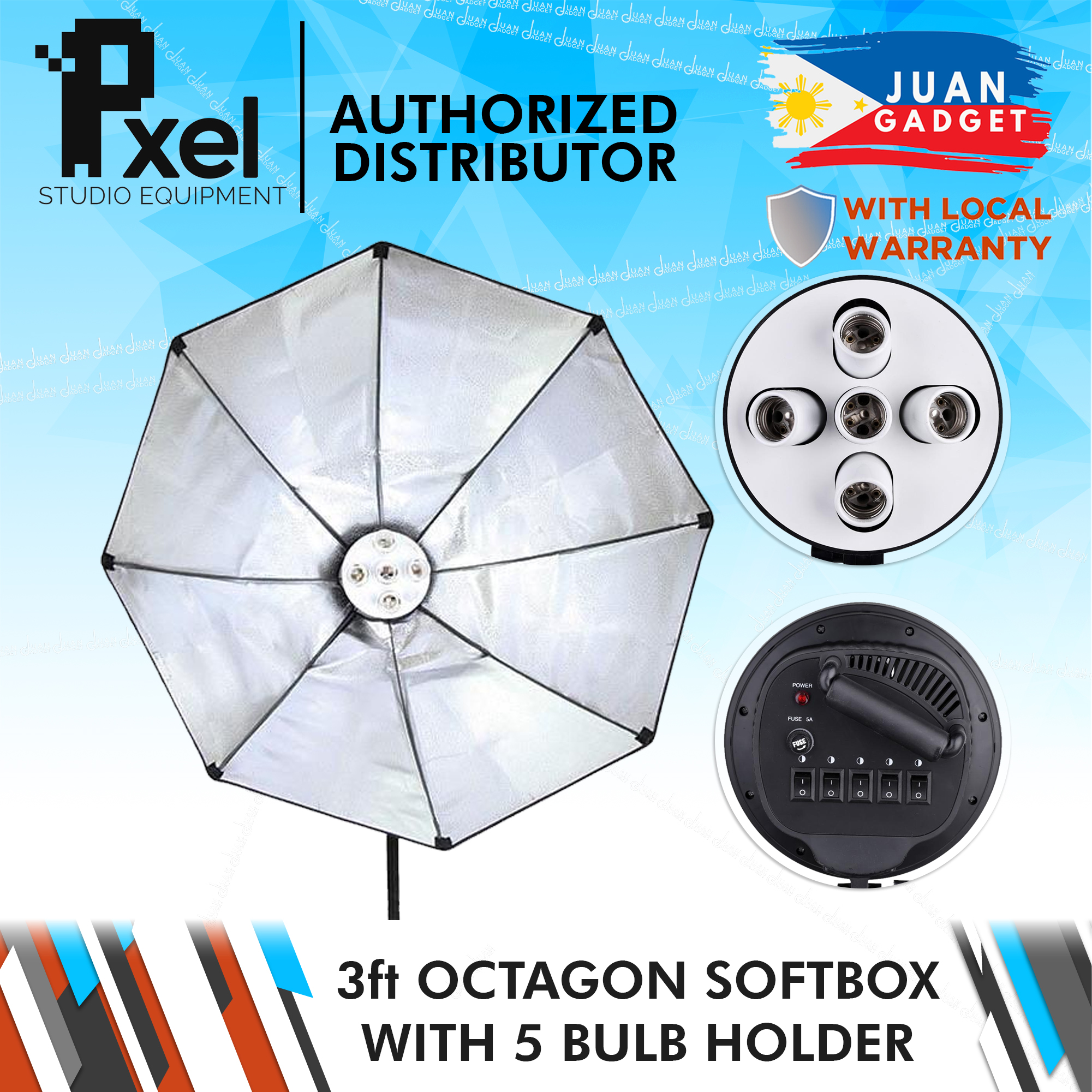 Pxel SB-5B-90 Octagon 5 in 1 E27 Base Socket Octagon Light Lamp Bulb ...