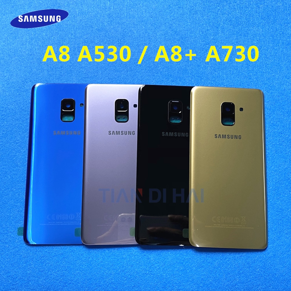 A8กระจกด้านหลังสำหรับ Samsung Galaxy A8 Plus A8 + A730 A730F A8 A530 A530F 2018กรอบหลังแบตเตอรี่ ...