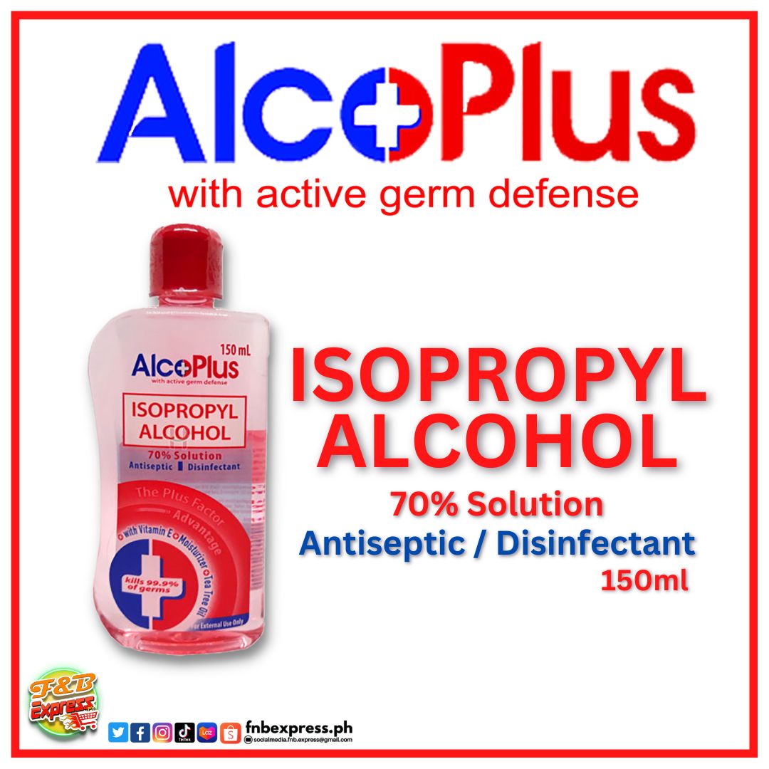 Alcoplus Isopropyl Alcohol 70% Solution 150ml x 1pc | Lazada PH